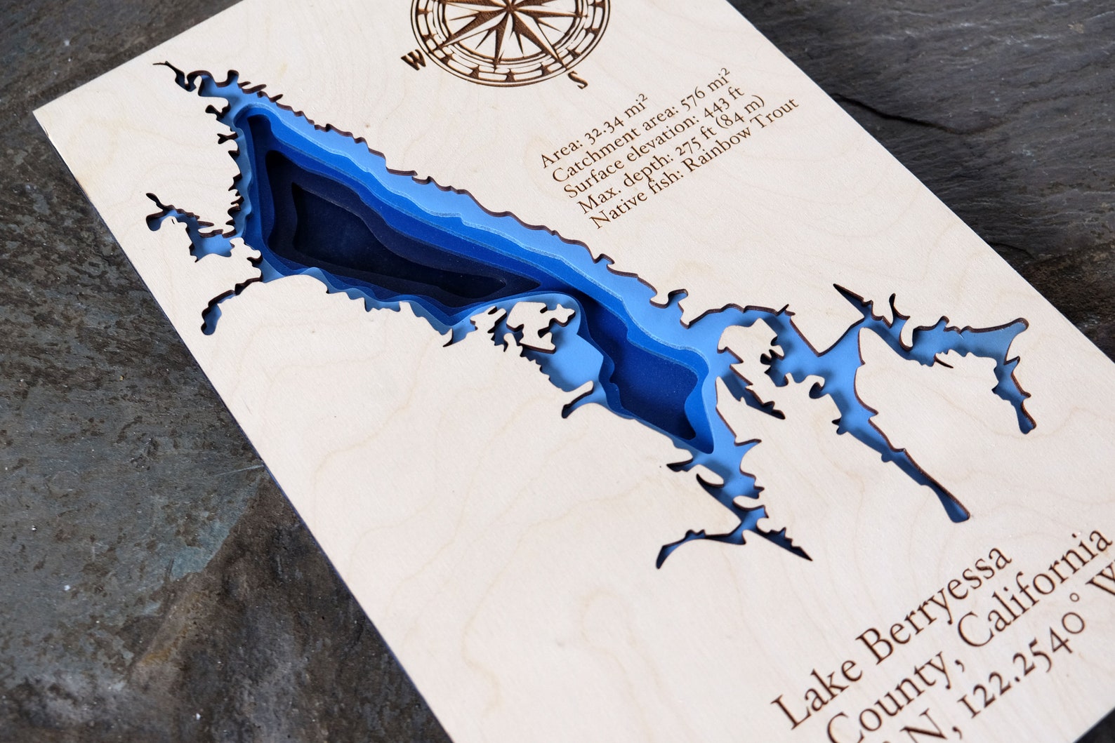 Brantingham Lake 3D Wood Topographic Map in Lewis County, New York ...