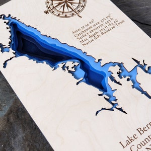 Brantingham Lake 3D Wood Topographic Map in Lewis County, New York ...