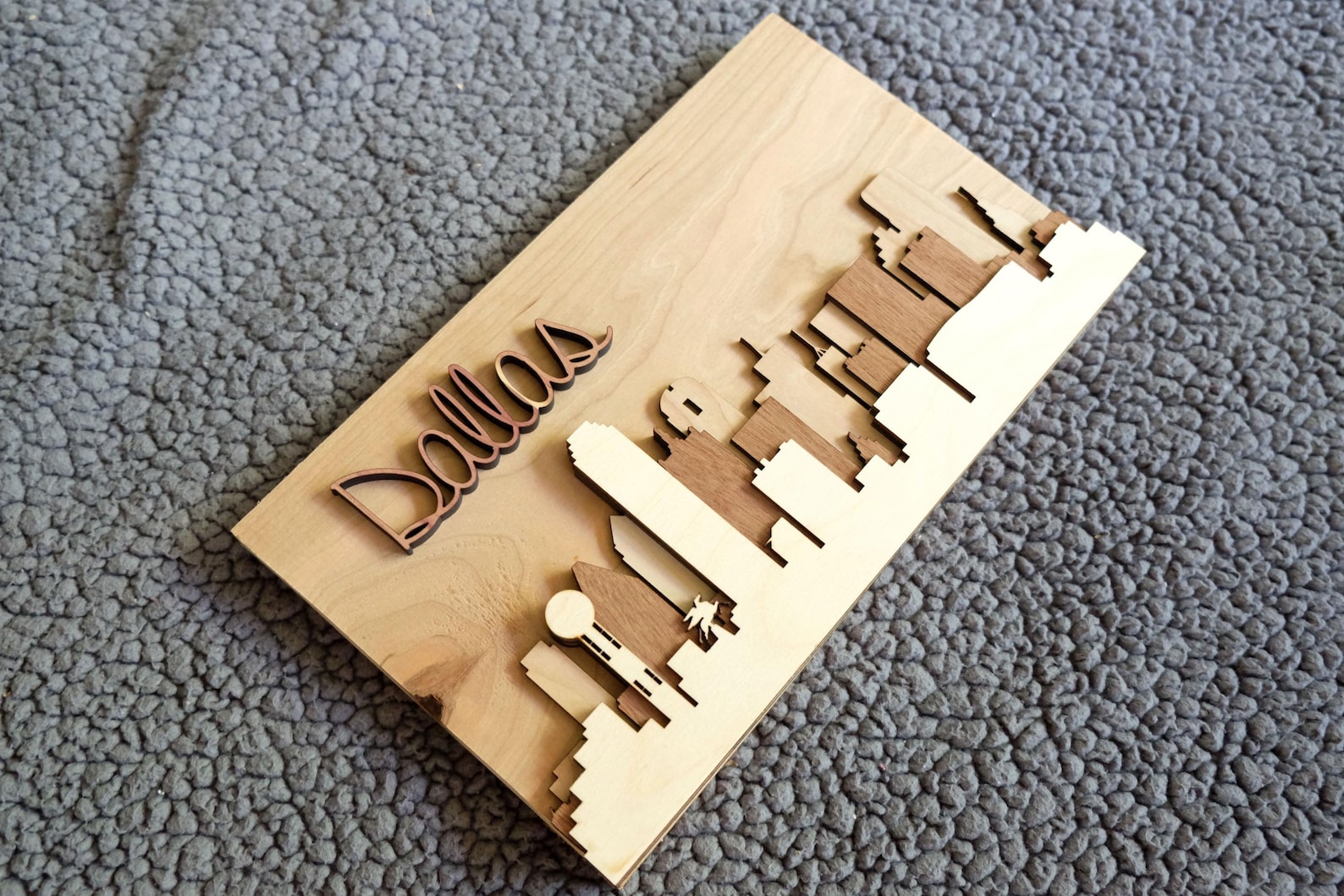 Custom City Skyline Multilayer Wood Sign - Personalized Housewarming ...