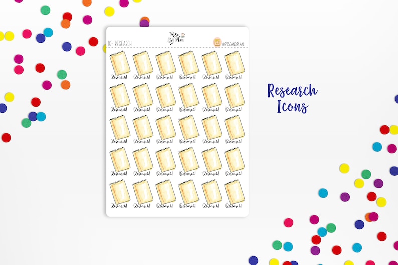 Research Icons Planner Stickers Business School - Etsy