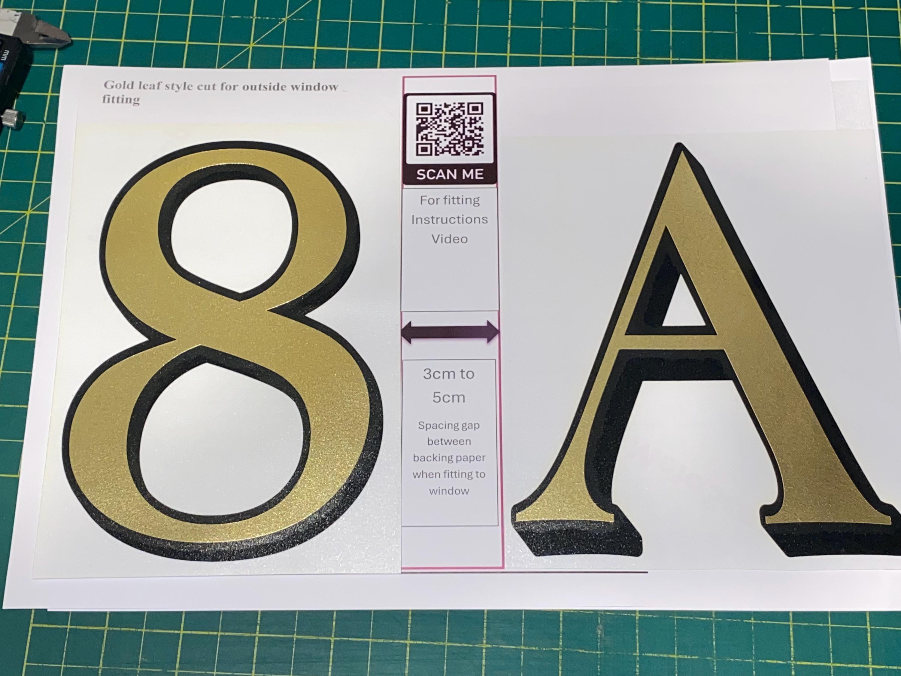 Gold House Numbers - Victorian Fanlight Door Glass Gold-leaf Style ...