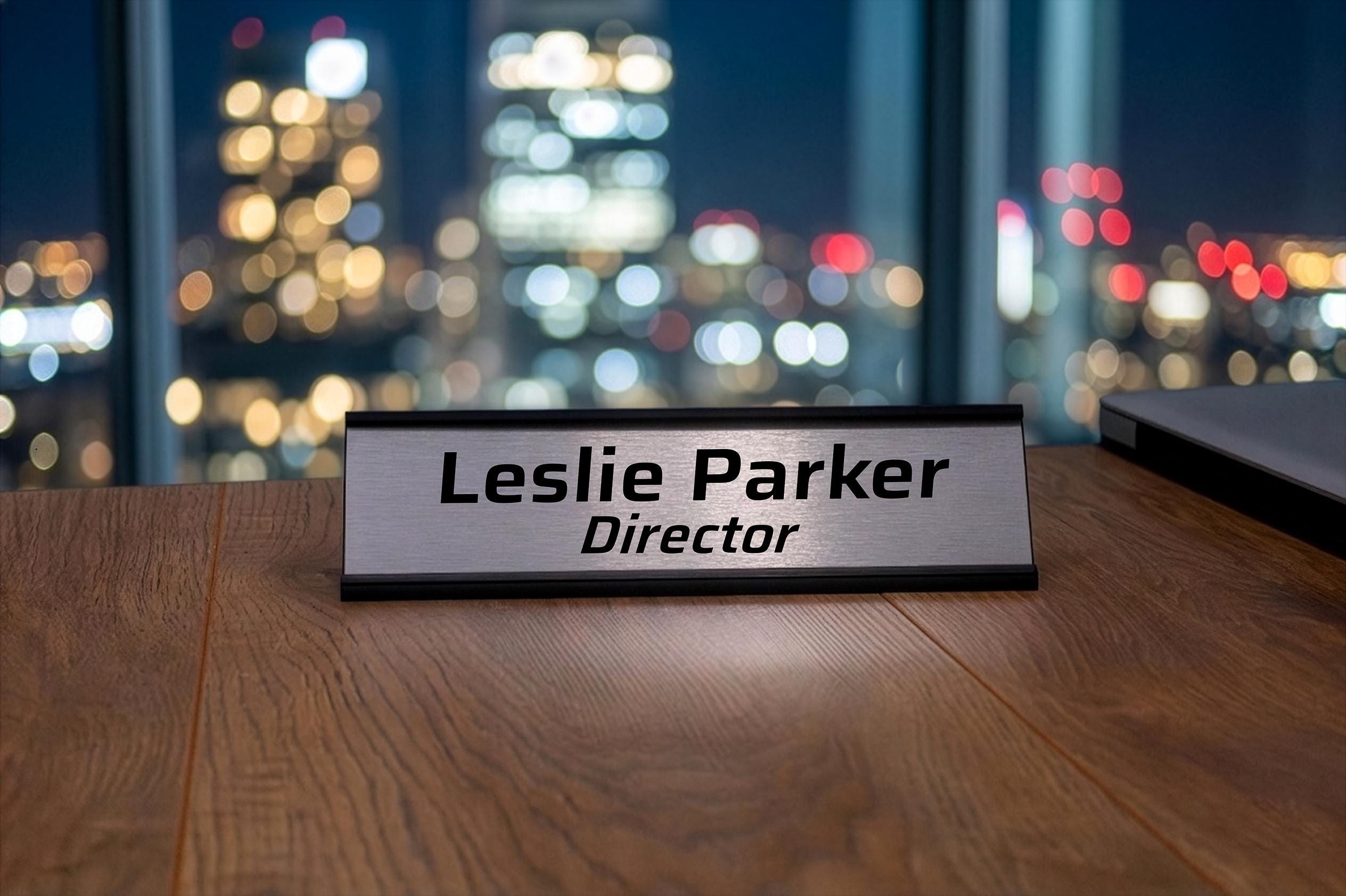 Custom Desk Name Plate Metal Office With Luxury Nameplate Black Stand ...