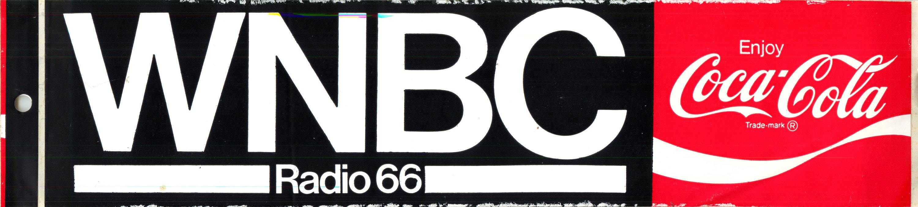 66 WNBC Bumper Sticker/coca-cola/coke Copromote Legendary AM Radio ...