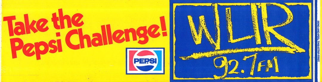 WLIR 92.7 FM Radio Station Bumper Sticker With Pepsi Challenge Ad - Etsy