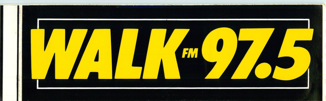 WALK 97.5 Bumper Sticker 90s Vintage - Adult Contemporary FM Radio ...
