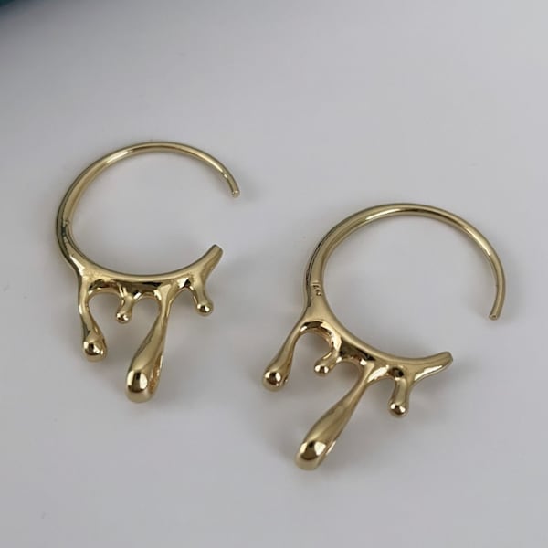 Gold Hoops Drip - Etsy