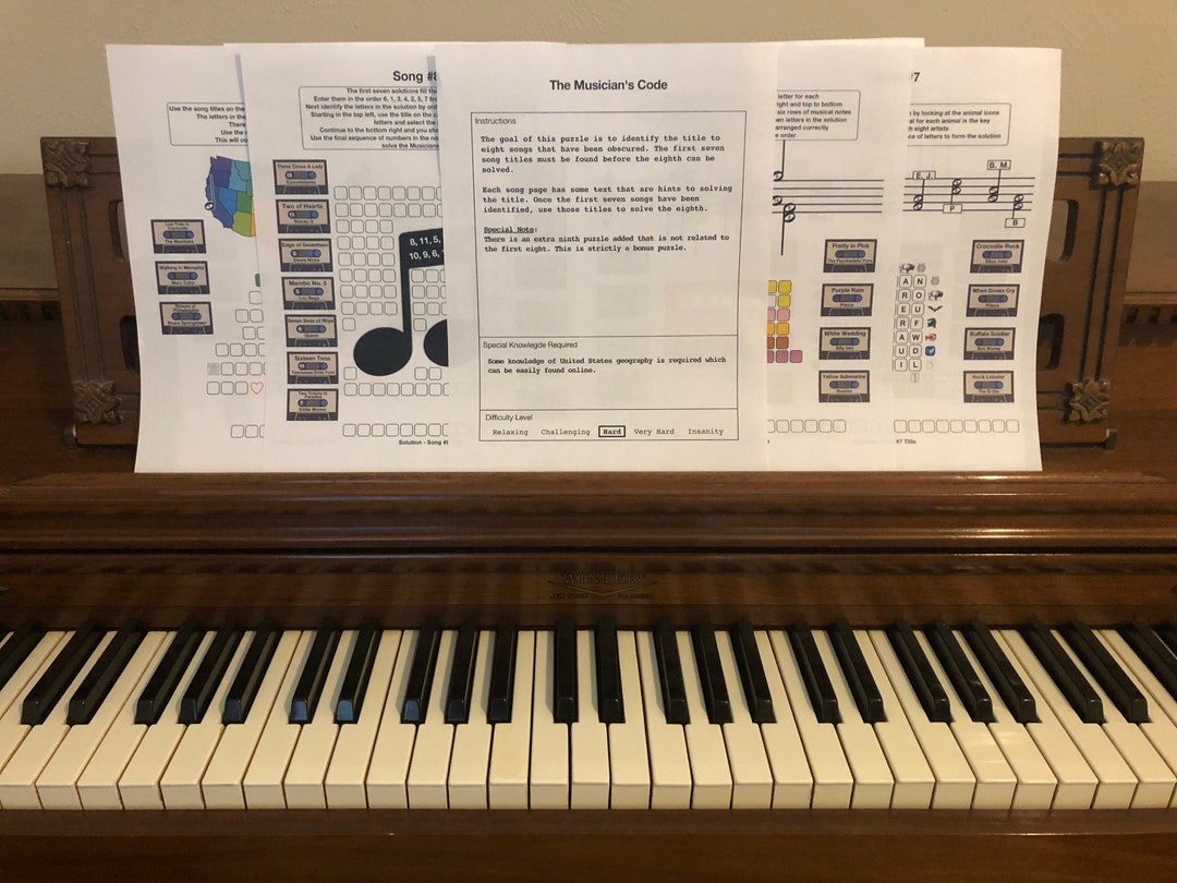 The Musician's Code - Cryptographic Puzzles - Etsy