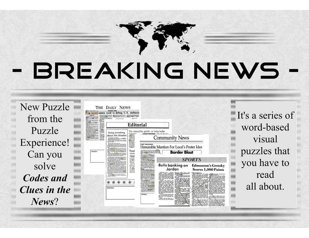Codes and Clues in the News - Word-based Puzzles - Etsy