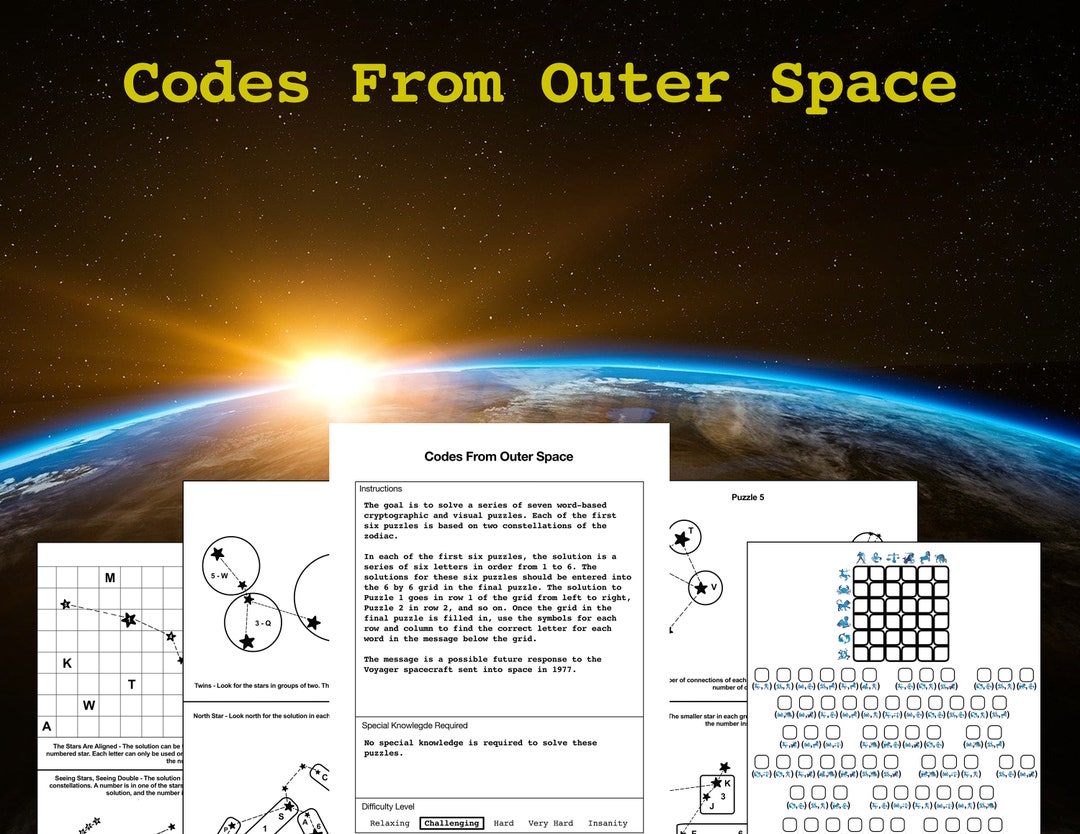Codes From Outer Space - Visual and Cryptographic Puzzles - Etsy