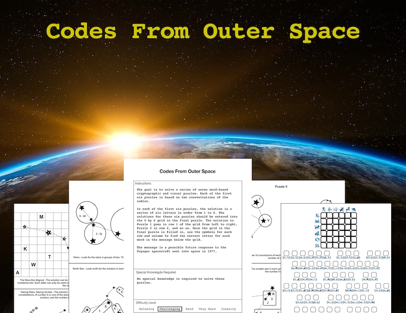 Codes From Outer Space - Visual and Cryptographic Puzzles - Etsy