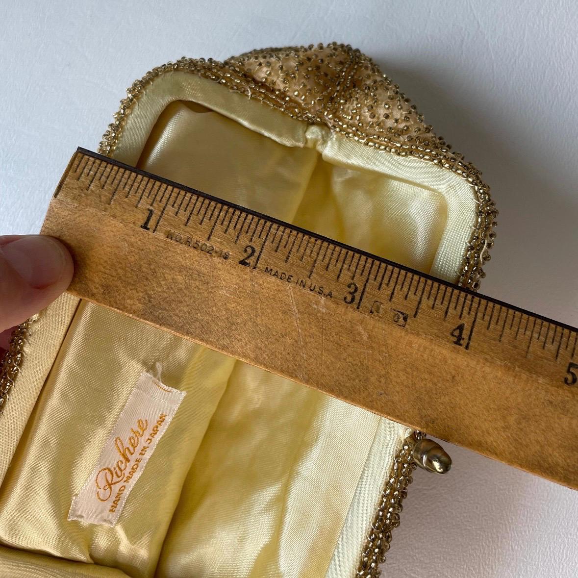 Vintage RICHERE Clam Shell Clutch Purse Evening Bag Sparkle Shine Gold ...