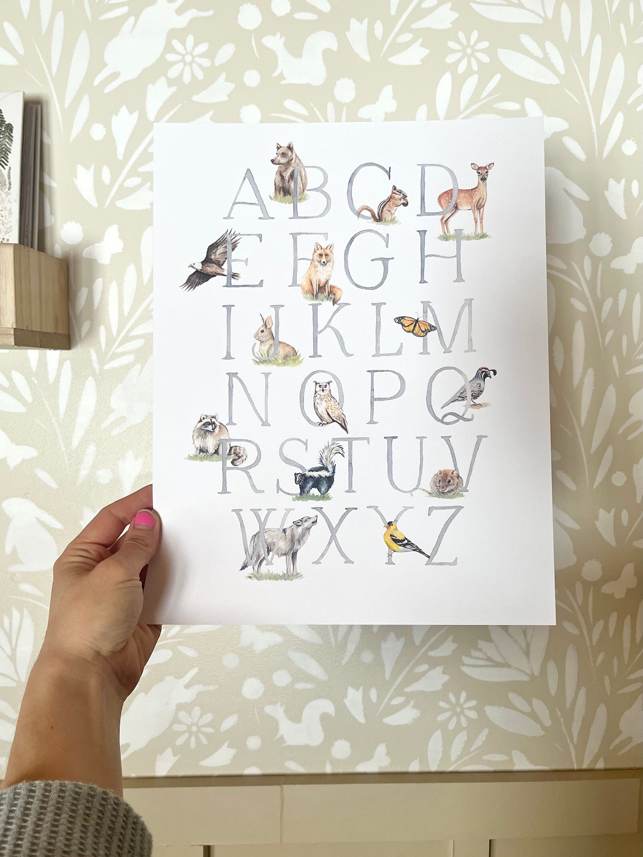 Woodland Animals Alphabet Art Print Nursery Wall Art Woodland Nursery ...
