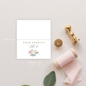 Wedding Name Cards - Roses - Printable File - Guest Name - Digital ...