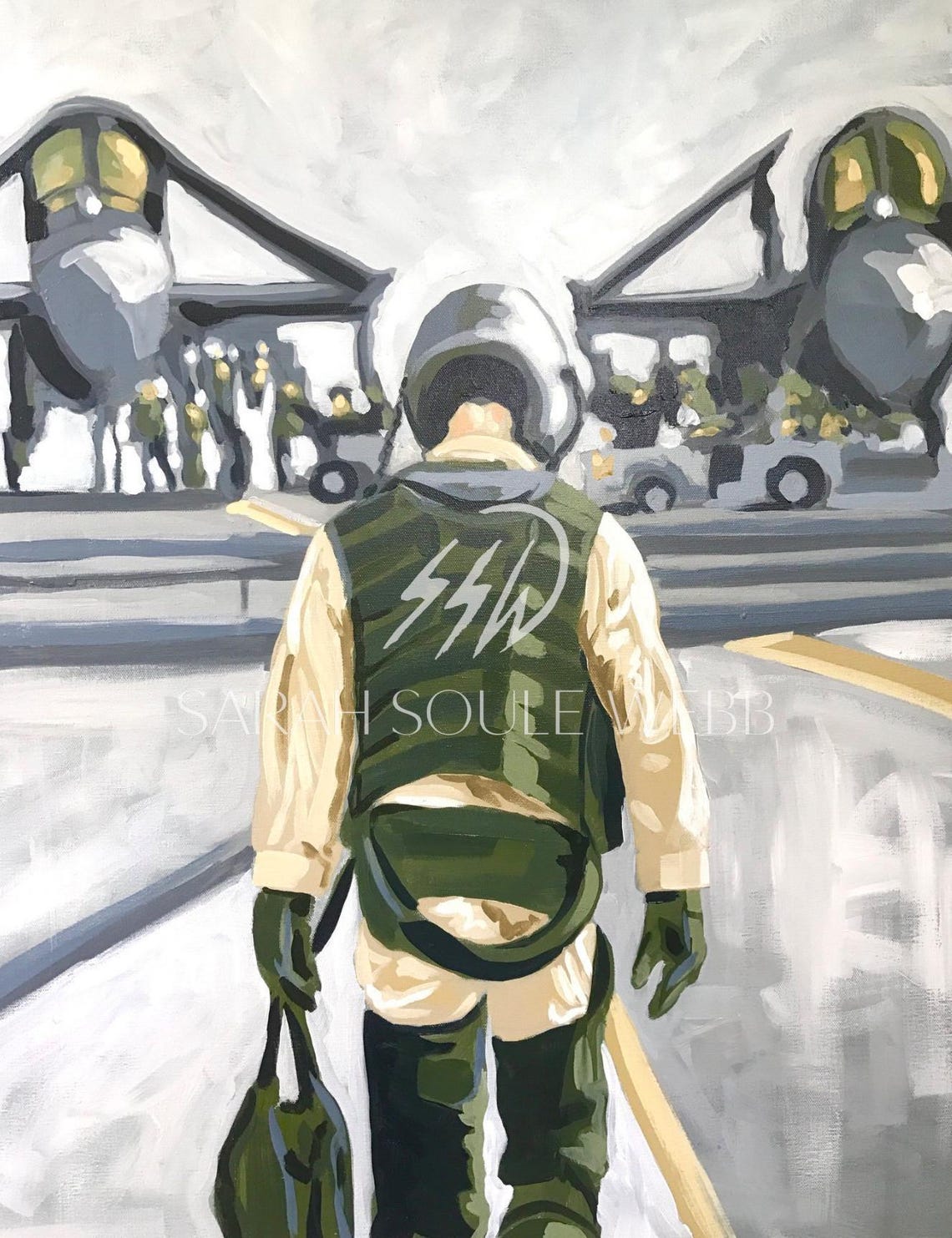 Signed Military Aviation Art Print, Pilot and Aircraft - Etsy
