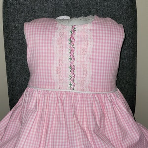 Pink Gingham With White Lace and Trim Detail - Etsy