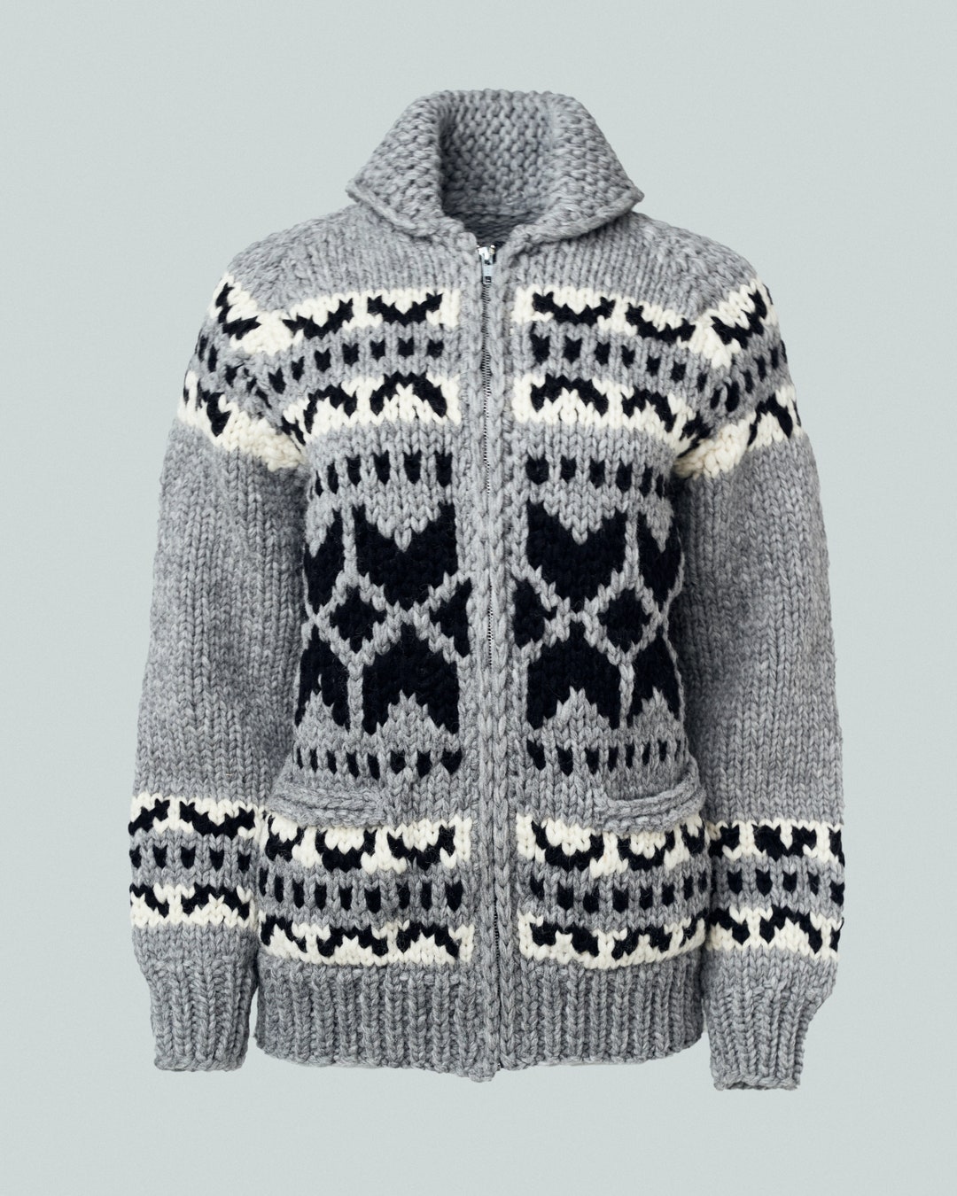 Handknit Wool Sweater | Canadian Knitwear | Unisex Zipper Cardigan ...
