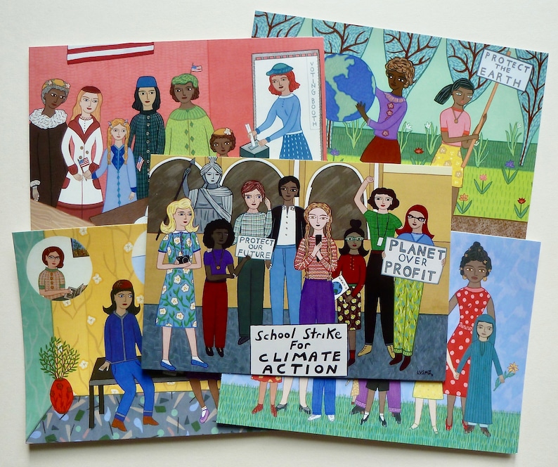 5 Postcards - Ideal Girls Strong Women Postcard Variety Pack - Etsy