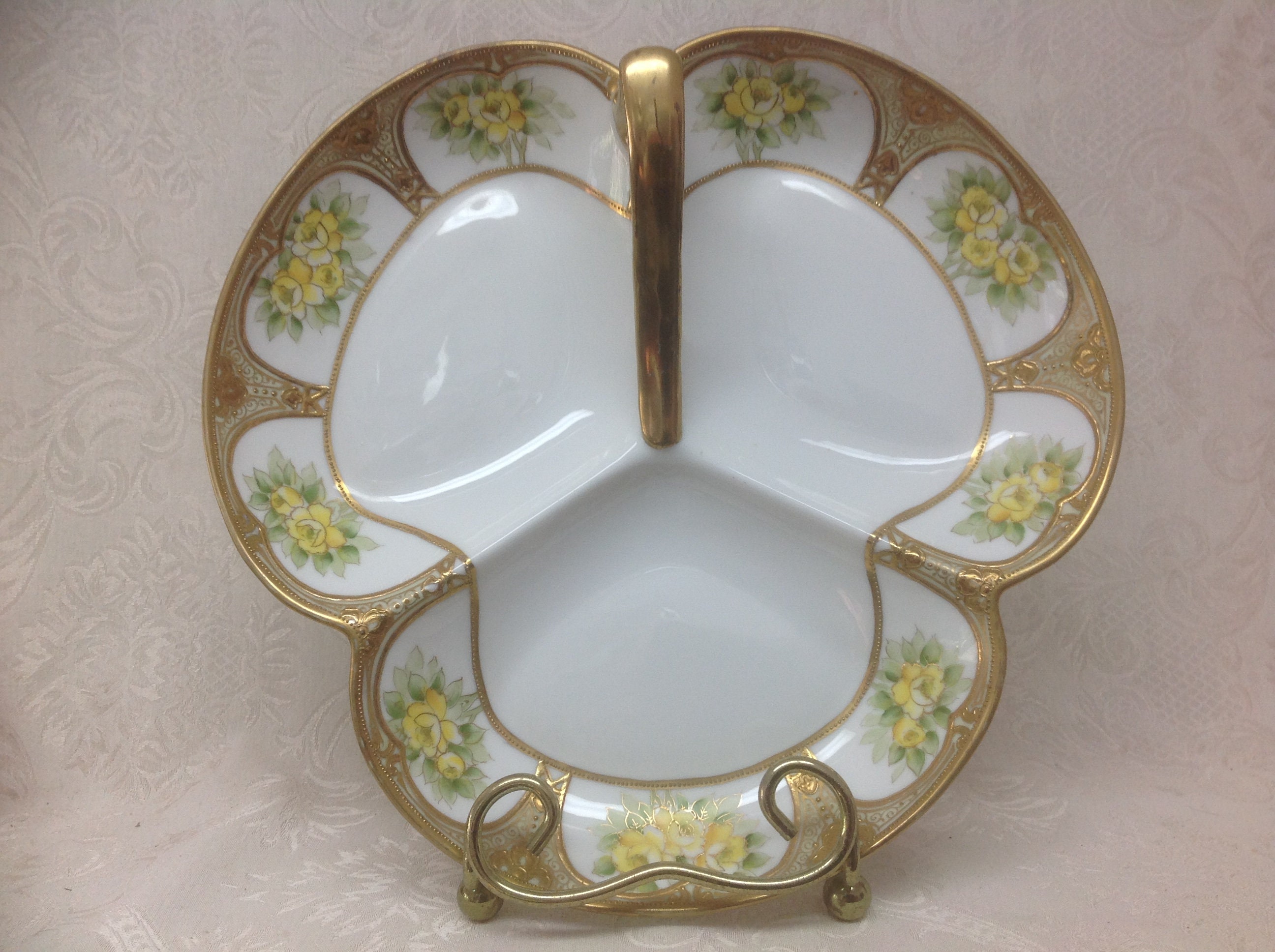 Vintage Handled Plate, Nippon Divided Nappy, Divided Serving Dish - Etsy
