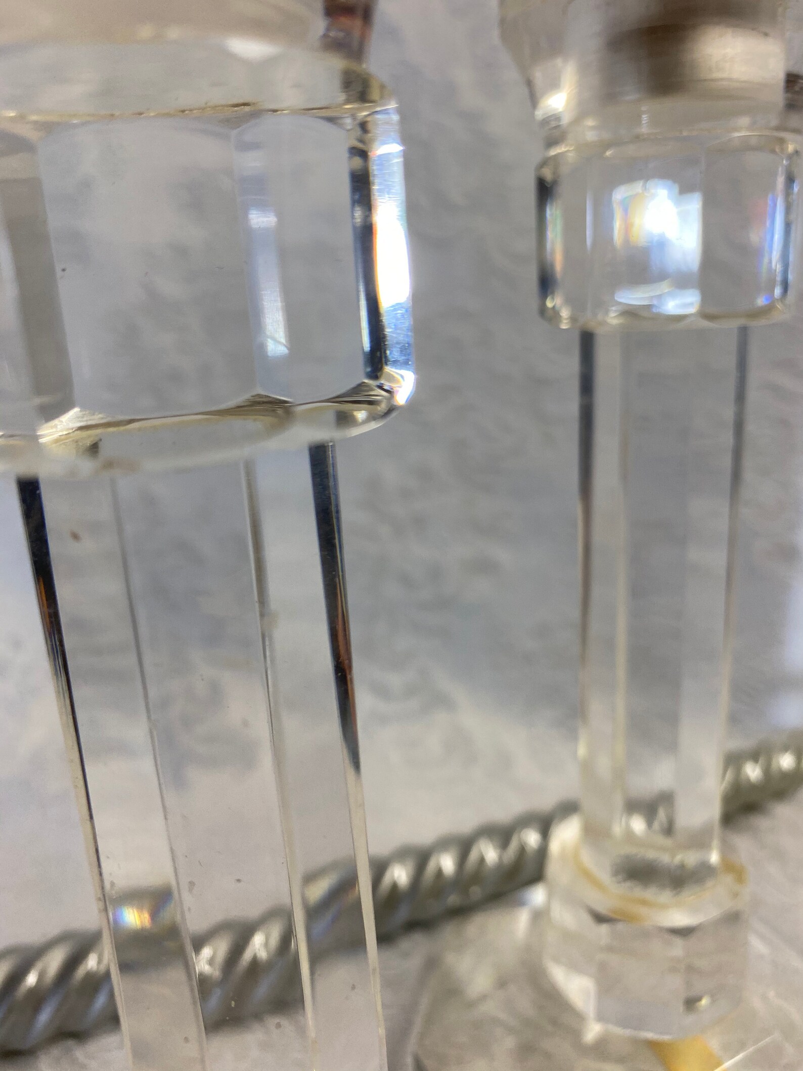 Pair of Lucite Candle Holders 8 Inch Octagonal by Two's Company - Etsy