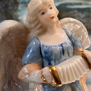 Angel With Concertina From Angelic Harmony Porcelain Collection 1998 - Etsy