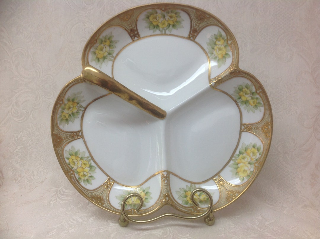 Vintage Handled Plate, Nippon Divided Nappy, Divided Serving Dish - Etsy