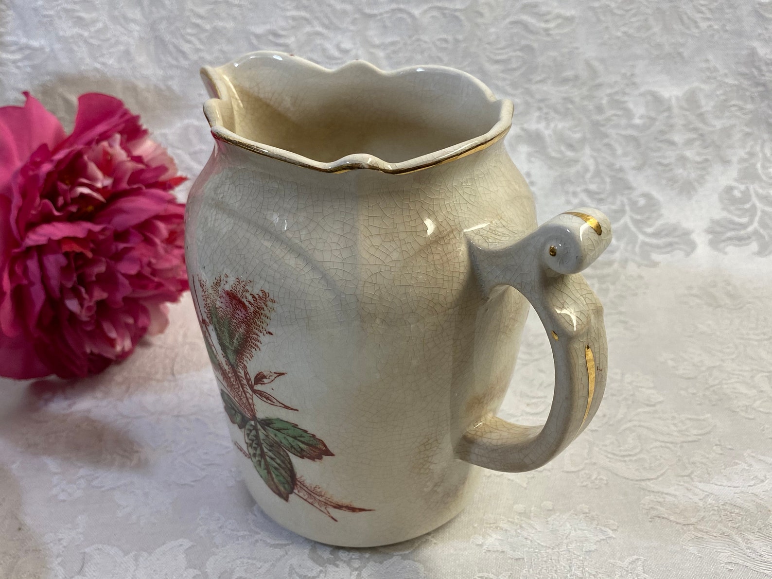 Moss Rose Pitcher Creamer Transferware 5 Inch - Etsy