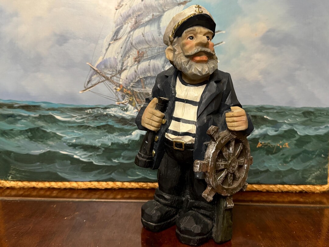 Ships Captain Old Salt Mariner Sailor Helmsman Resin Figurine 11.5 - Etsy