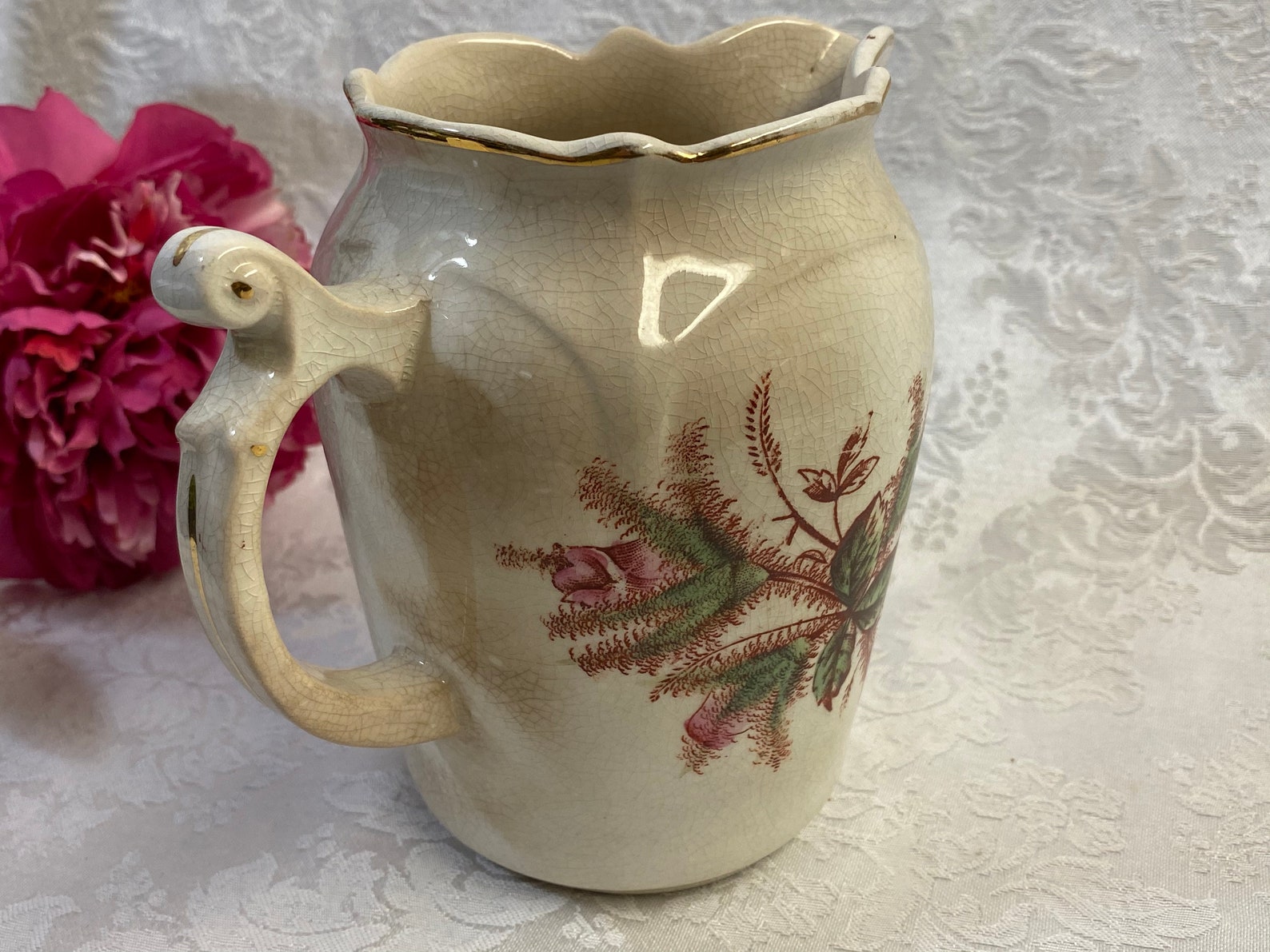 Moss Rose Pitcher Creamer Transferware 5 Inch - Etsy