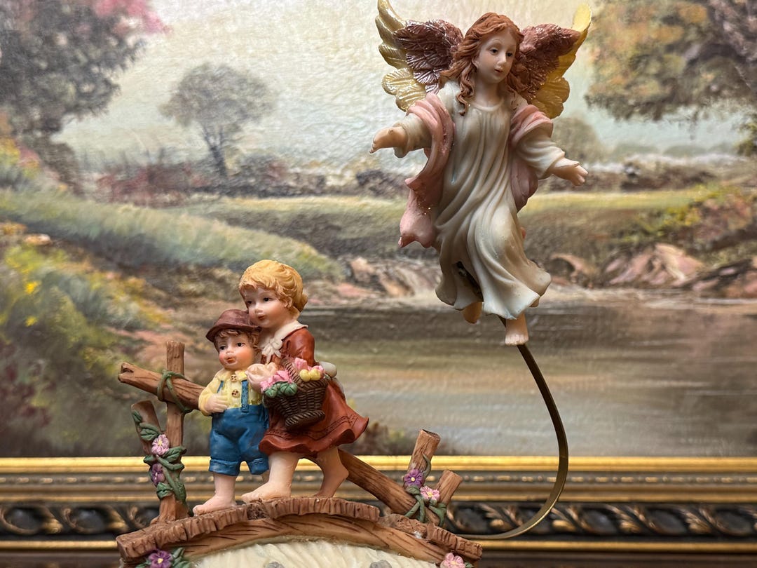 Guardian Angel Watching Over Children on Bridge - Etsy