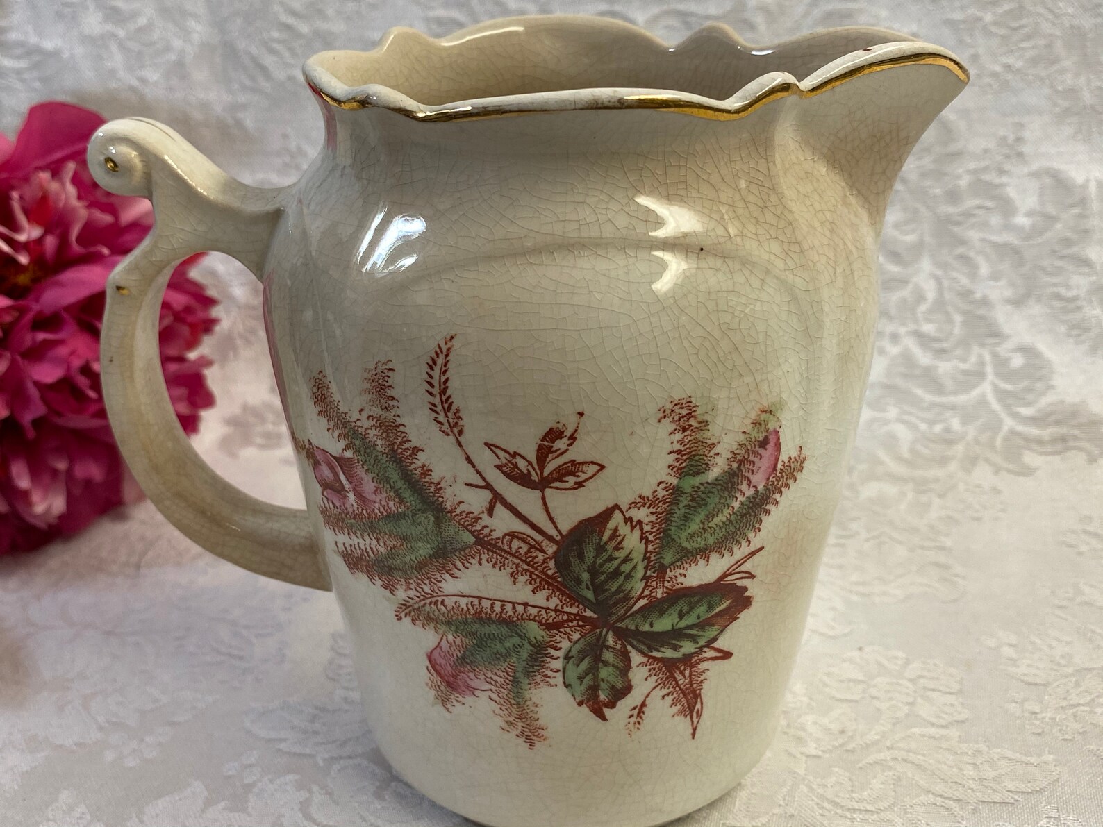 Moss Rose Pitcher Creamer Transferware 5 Inch - Etsy