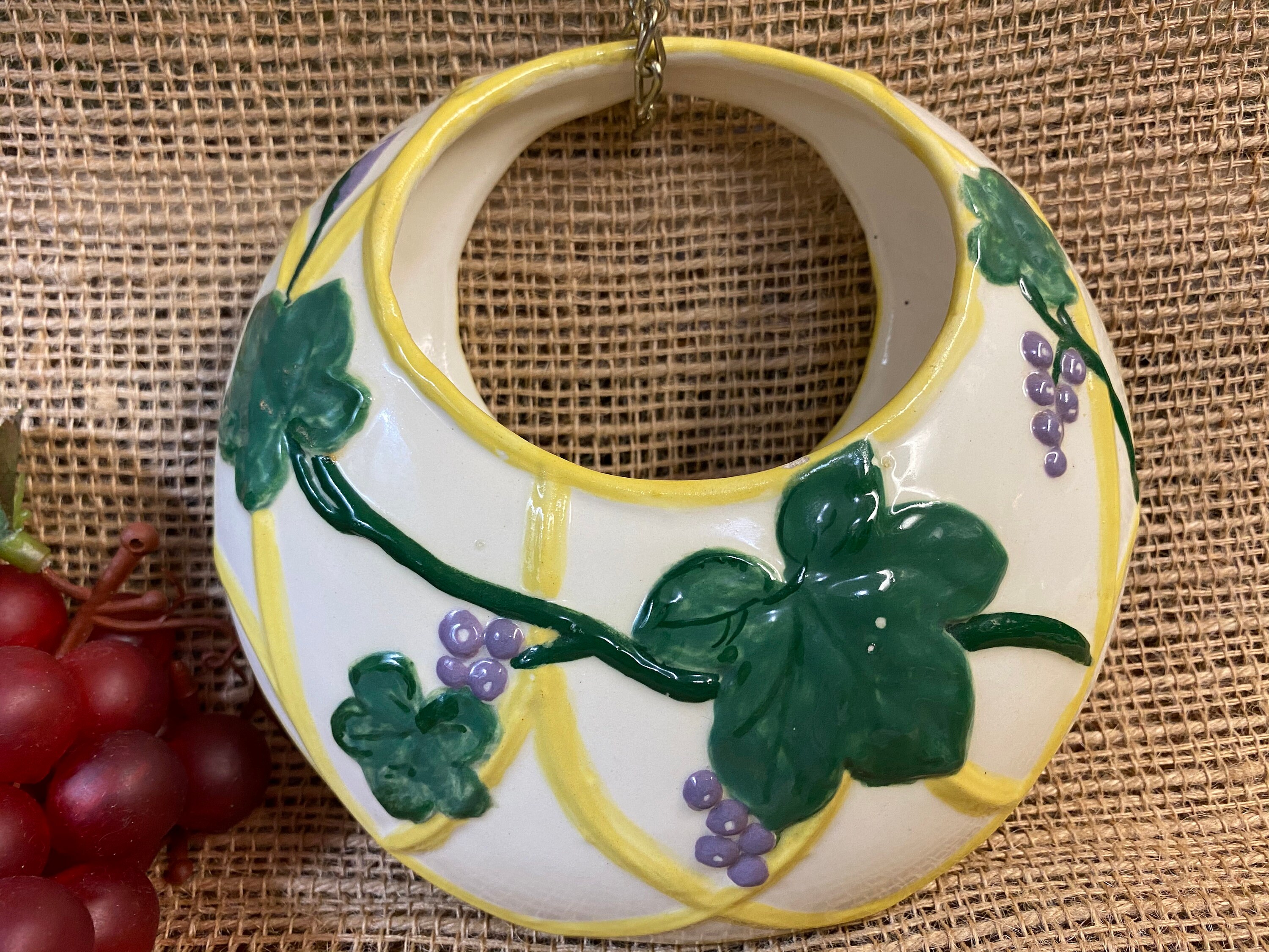 Full Moon Vase Porcelain Round Hanging Planter Ikubana | Etsy