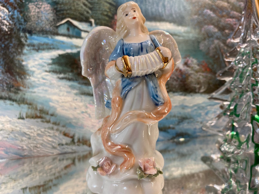 Angel With Concertina From Angelic Harmony Porcelain Collection 1998 - Etsy
