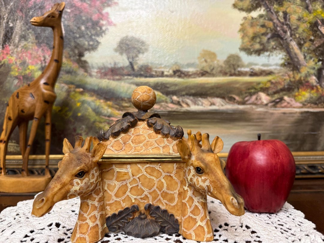 Giraffe Heads Resin Trinket Box, Animal Stash Box - Etsy