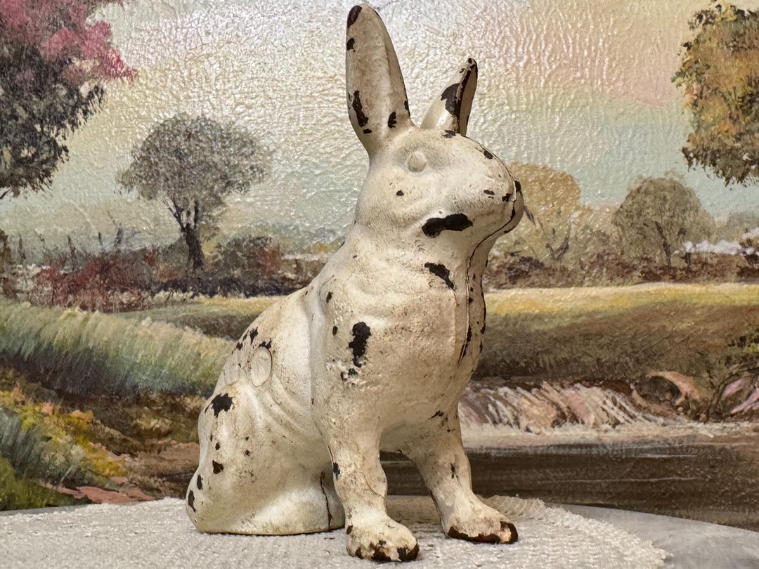 Unrestored Cast Iron Sitting Bunny Rabbit With Original Paint - Etsy
