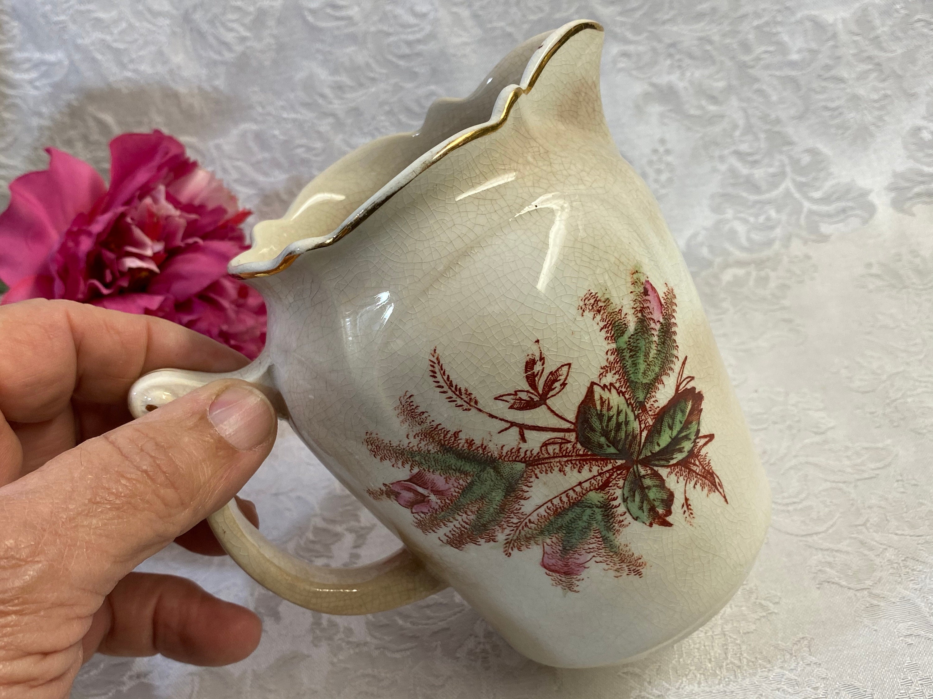 Moss Rose Pitcher Creamer Transferware 5 Inch - Etsy