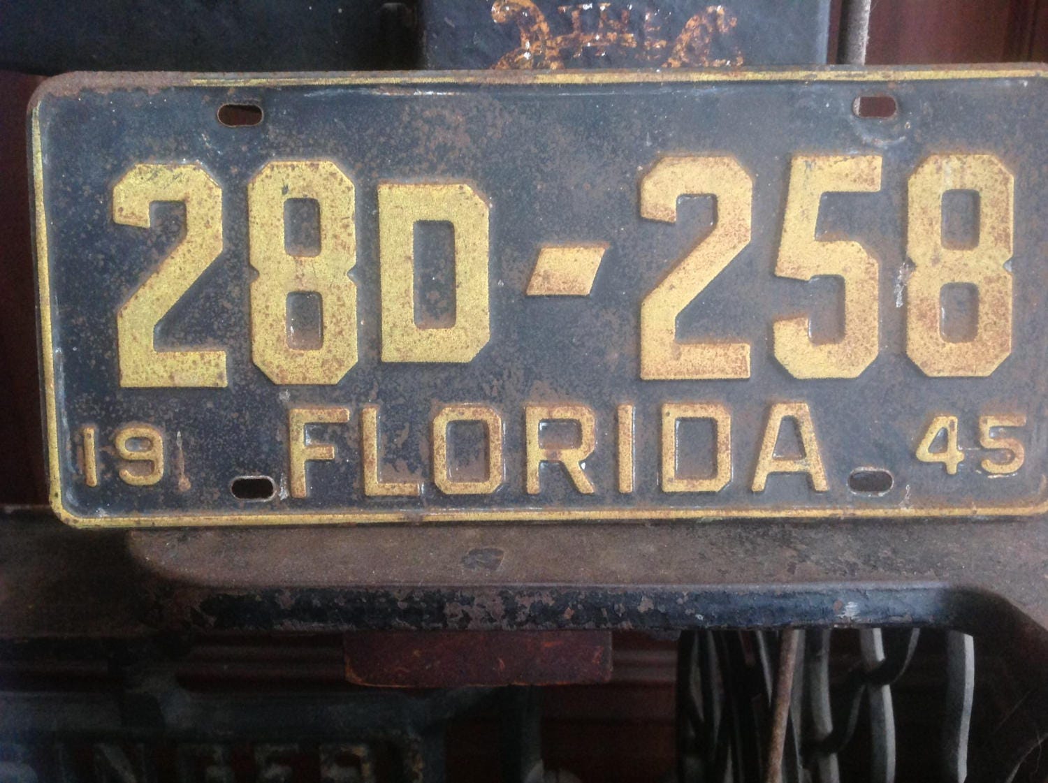 Vintage 1945 Florida License Plate Unrestored - Etsy