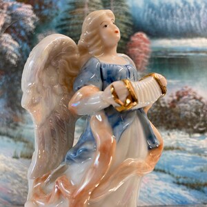 Angel With Concertina From Angelic Harmony Porcelain Collection 1998 - Etsy