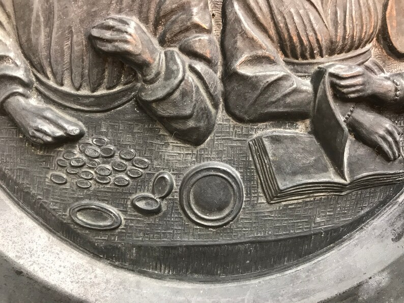 Vintage Dutch Pewter Plate With 3D Design - Etsy