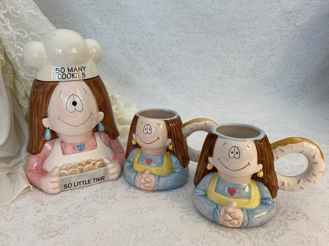 Cathy Kitchen Collection Cookie Jar and Two Mugs - Etsy