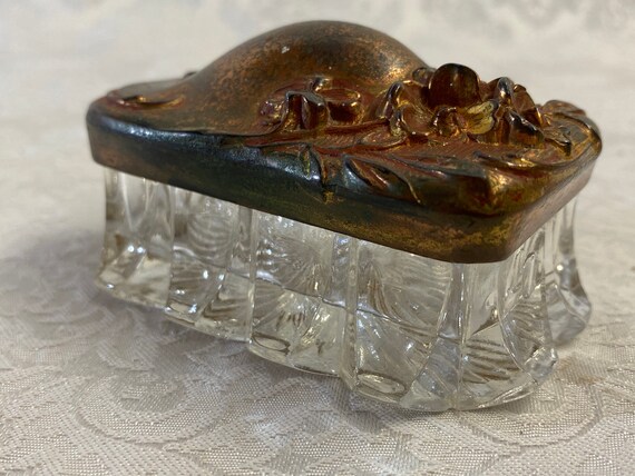 Small Jewelry Casket with Glass Crystal Box and Metal… - Gem