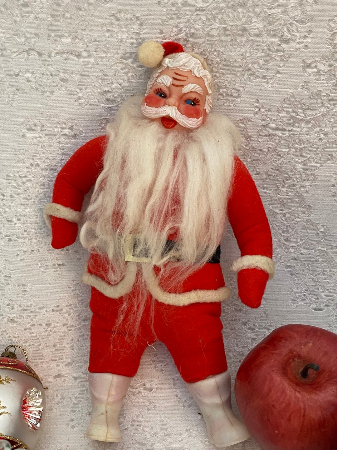 Vintage Santa Claus With Hard Plastic Face 10 - Etsy