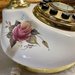 Vintage French Style Porcelain Telephone With a Rose Floral Design - Etsy
