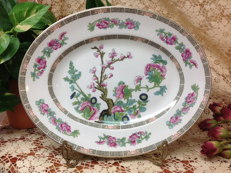 11" Indian Tree Vitreous Platter by John Maddock and Sons - Etsy