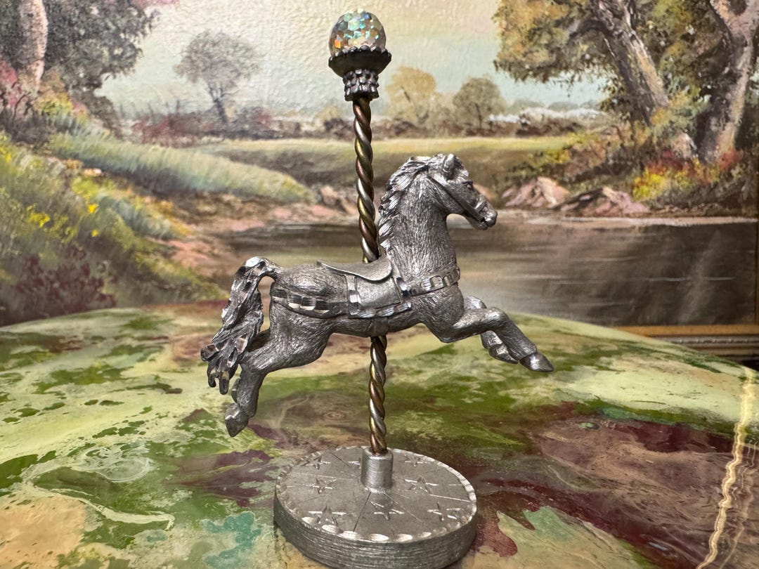 Spoontiques Pewter Carousel Horse 1984 - Etsy