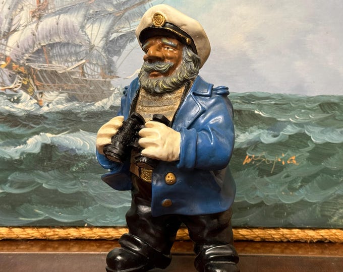 Ships Captain Sailor Mariner With Binoculars Resin 9" Figurine - Etsy