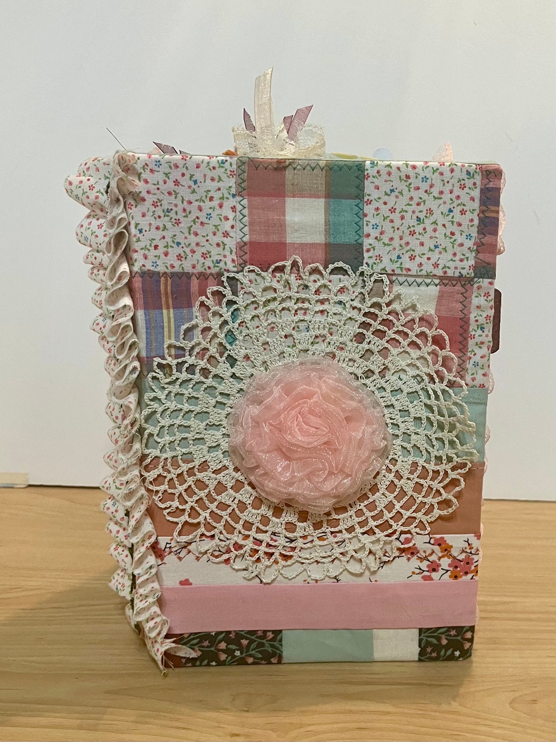 Handmade Junk Journal, Quilt Covered, Very Lacy, Art Journal, Writing ...