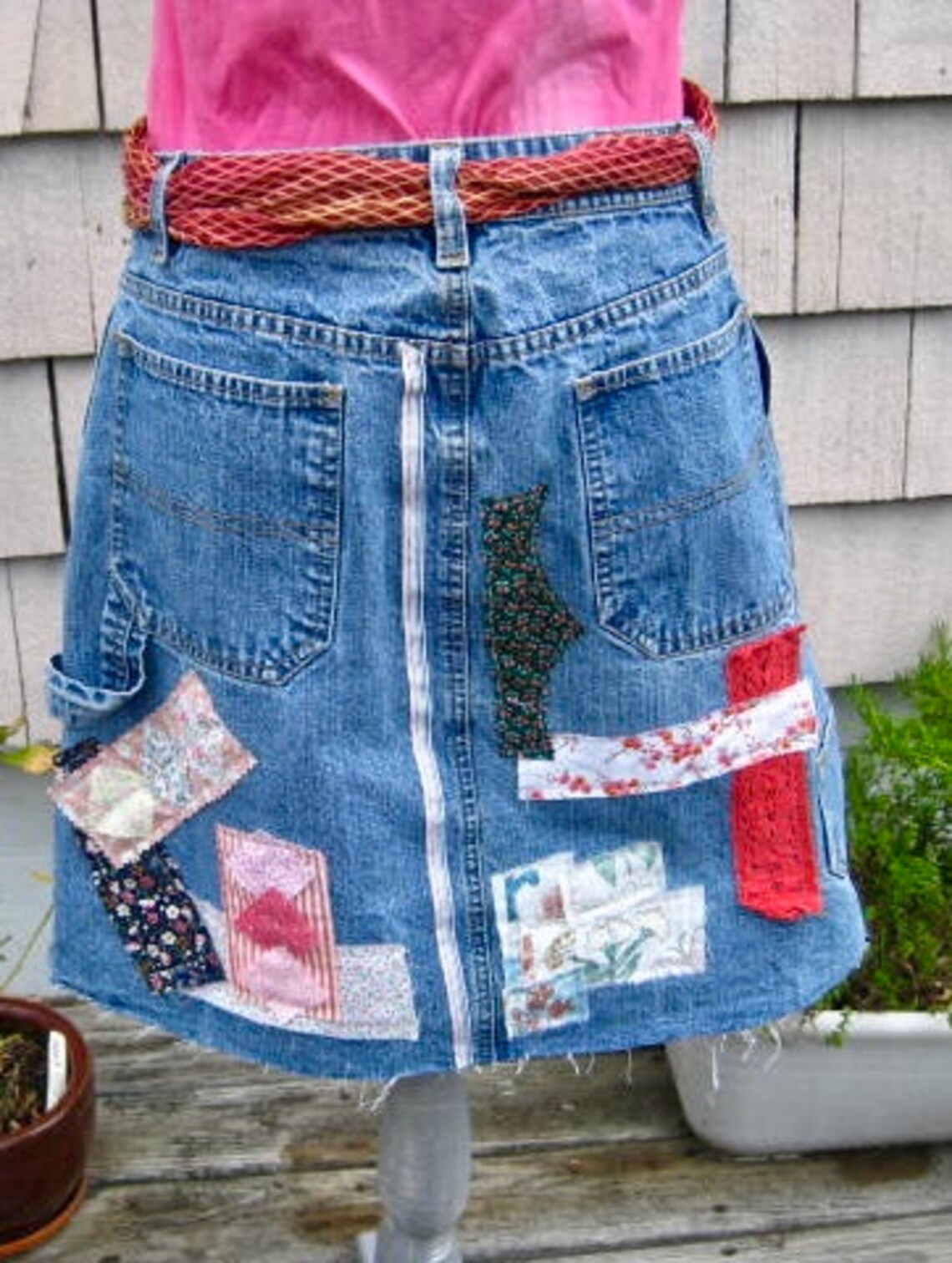 Denim Patchwork Upcycled Repurposed Denim Patchwork Skirt - Etsy