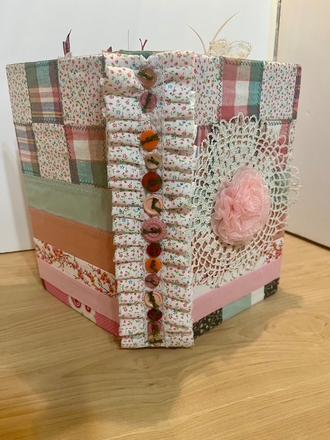 Handmade Junk Journal, Quilt Covered, Very Lacy, Art Journal, Writing ...