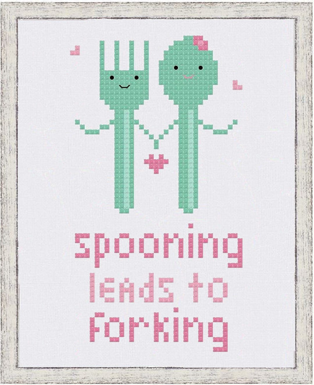 PDF PATTERN: Spooning Leads to Forking Cross Stitch - Etsy