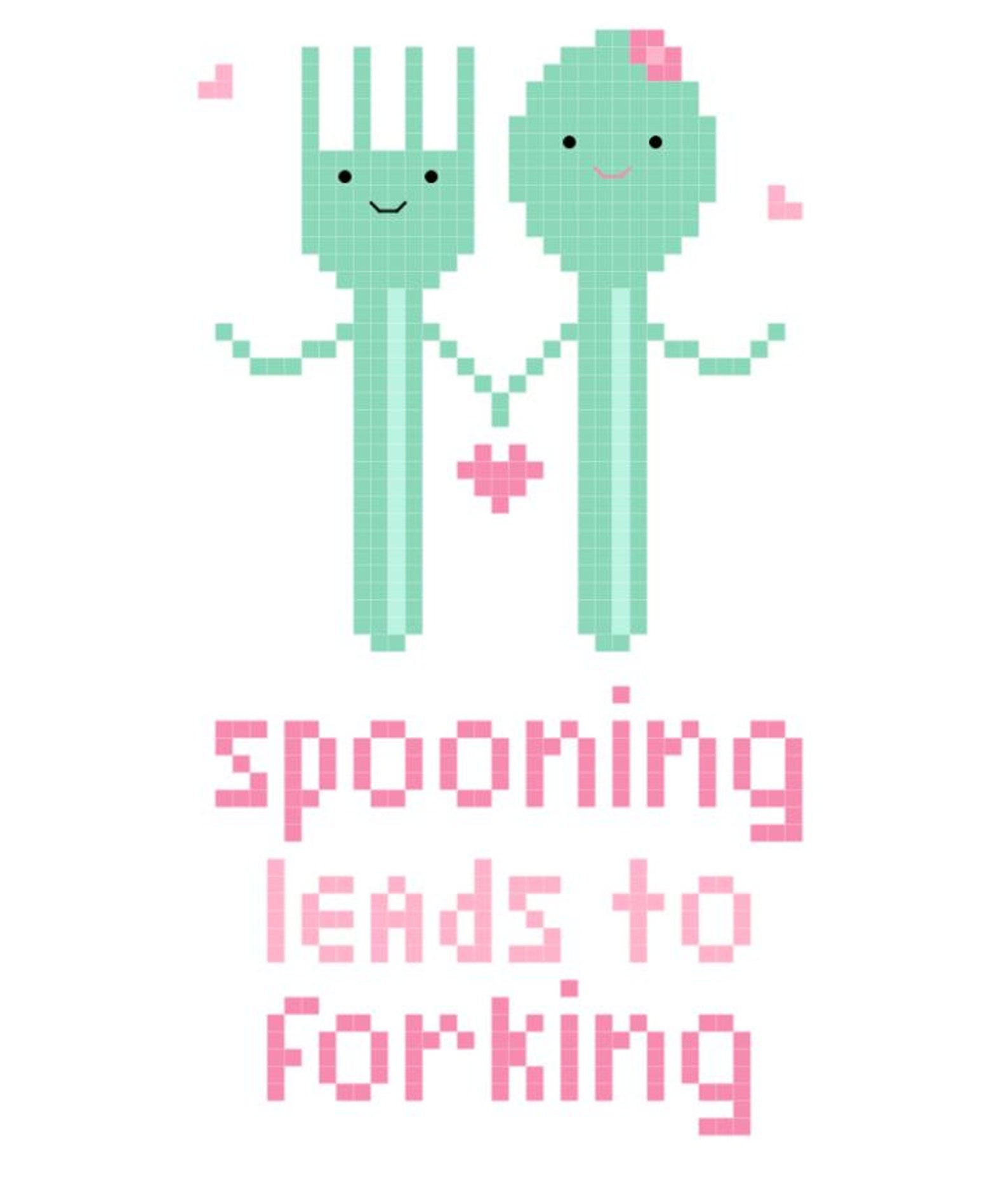 PDF PATTERN: Spooning Leads to Forking Cross Stitch - Etsy